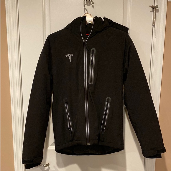 Tesla | Jackets & Coats | Tesla Black Performance Jacket With Hood ...